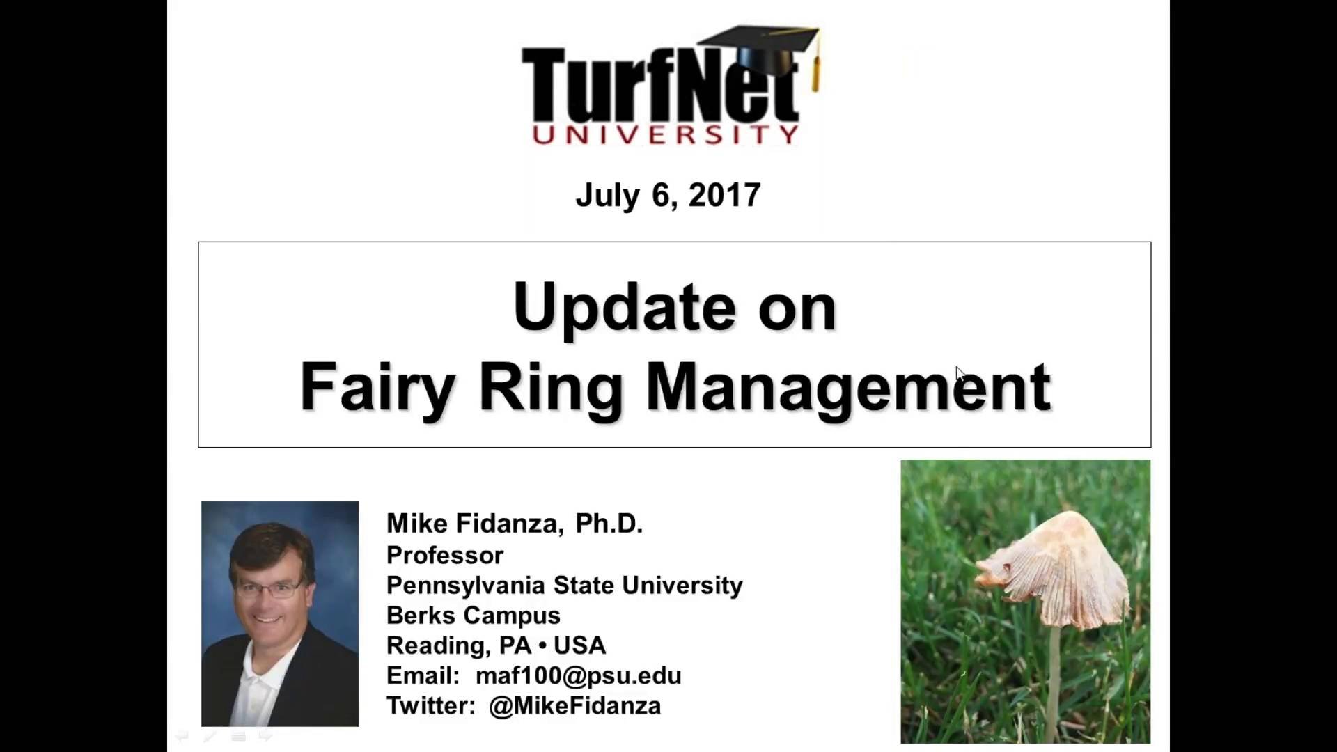 Update on fairy ring control - Webinar Archives - TurfNet