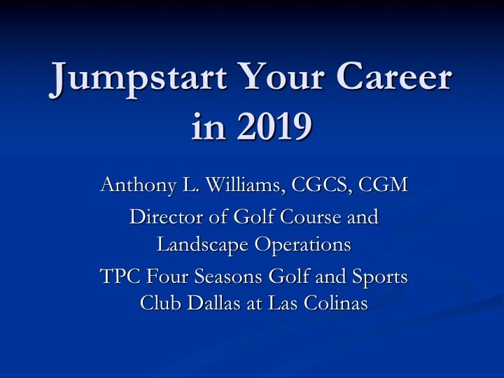 Jumpstart your career in 2019 - Webinar Archives - TurfNet